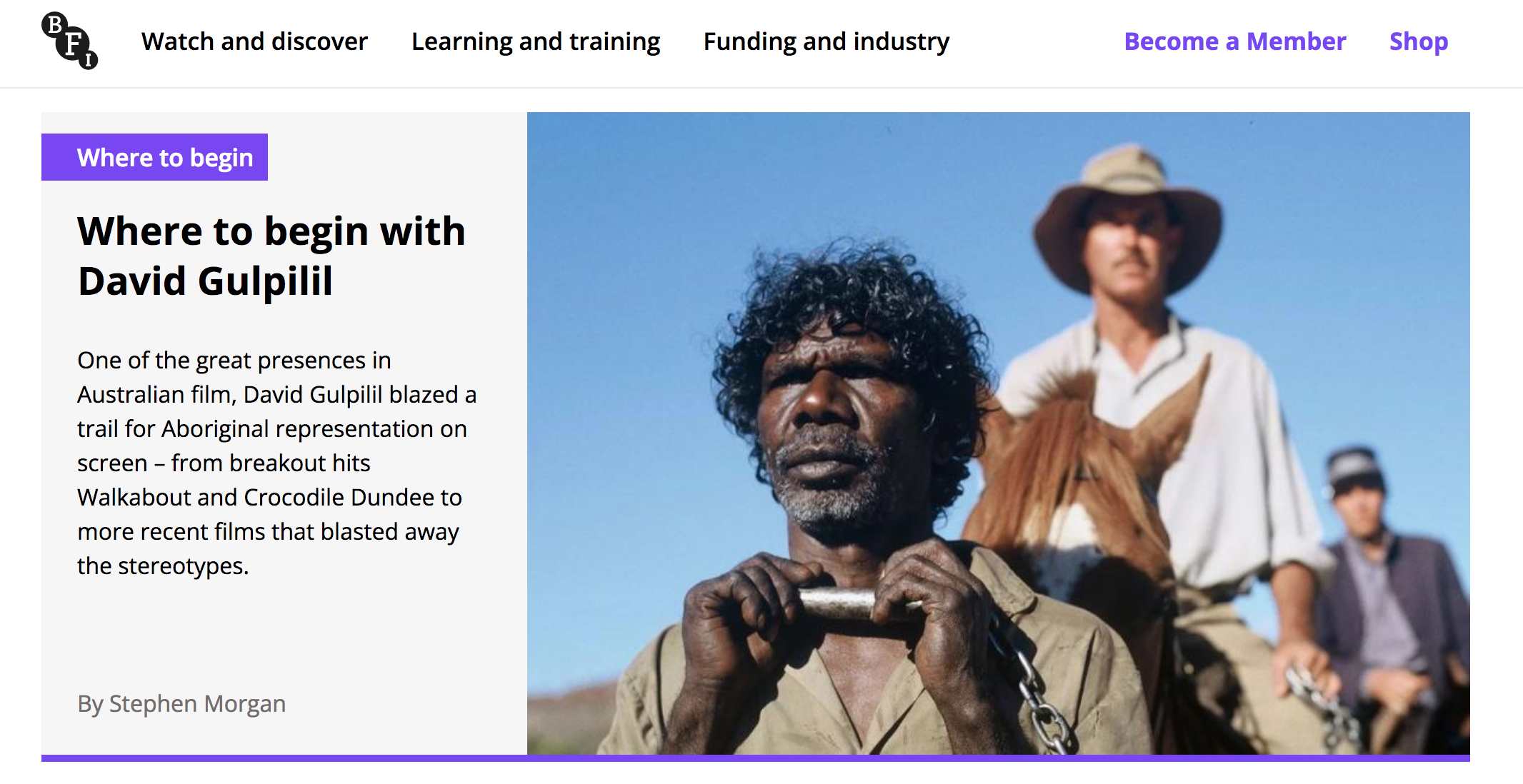 Celebrating Gulpilil: New Writing – Where to Begin with David Gulpilil ...